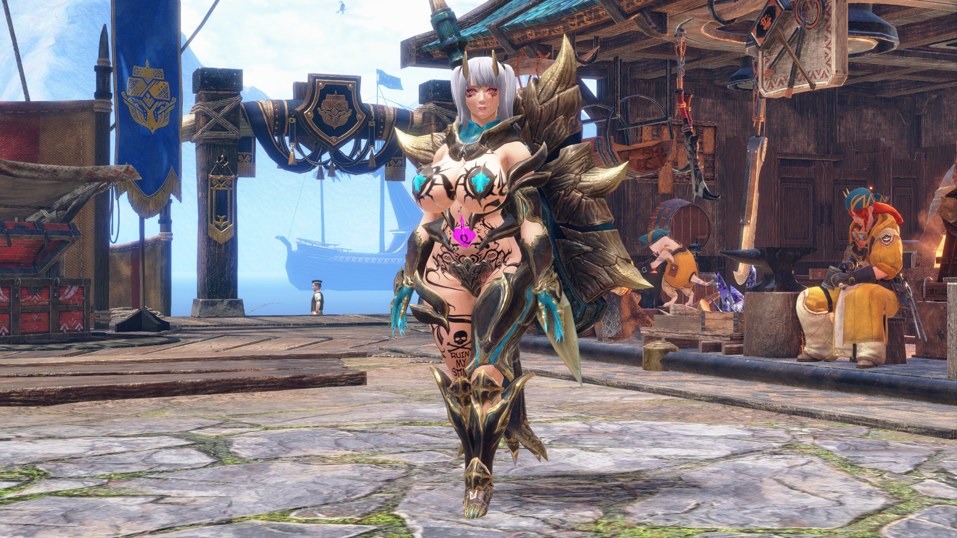 【纹身mod】Qos纹身 猫粮罐头身型版（U-HPN身型） - Monster Hunter Rise Mods - CaiMoGu game ...