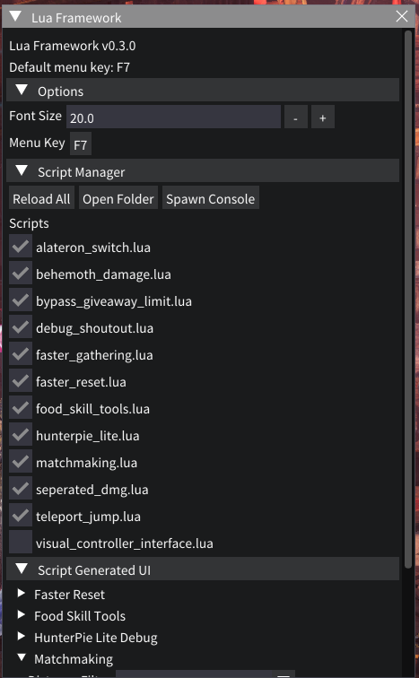【MHWI】LuaFramework 新一代全能mod脚本框架 v0.4.2 - 怪物猎人世界MOD - 踩蘑菇社区