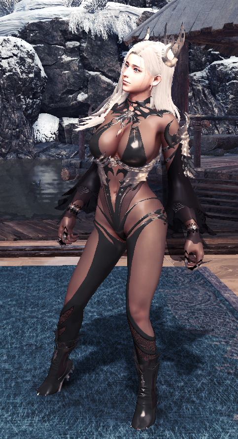 [MHWI-外观mod] 幽暗女王 双版本（连体黑丝） - 怪物猎人世界MOD - 踩蘑菇社区