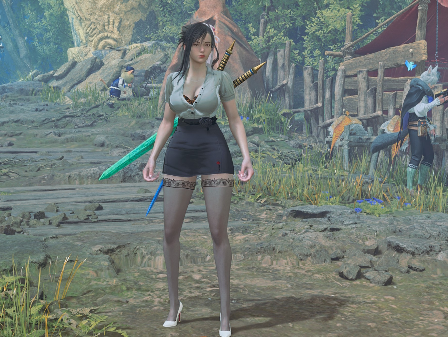【外观mod】DOA OL套装 包臀裙配网纹丝袜 可改色 历战王锁刃龙版本已修复 - 怪物猎人荒野MOD圈 - 踩蘑菇社区