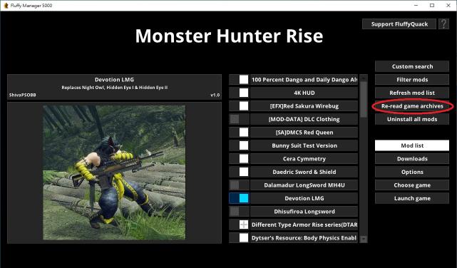 对应更新后Fluffy Mod Manager 里的mod无法显示的解決辦法 - 怪物猎人崛起Mod - 踩蘑菇社区