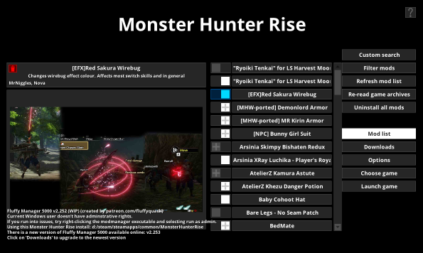 Fluffy Manager 5000简易教学 - 怪物猎人崛起Mod - 踩蘑菇社区