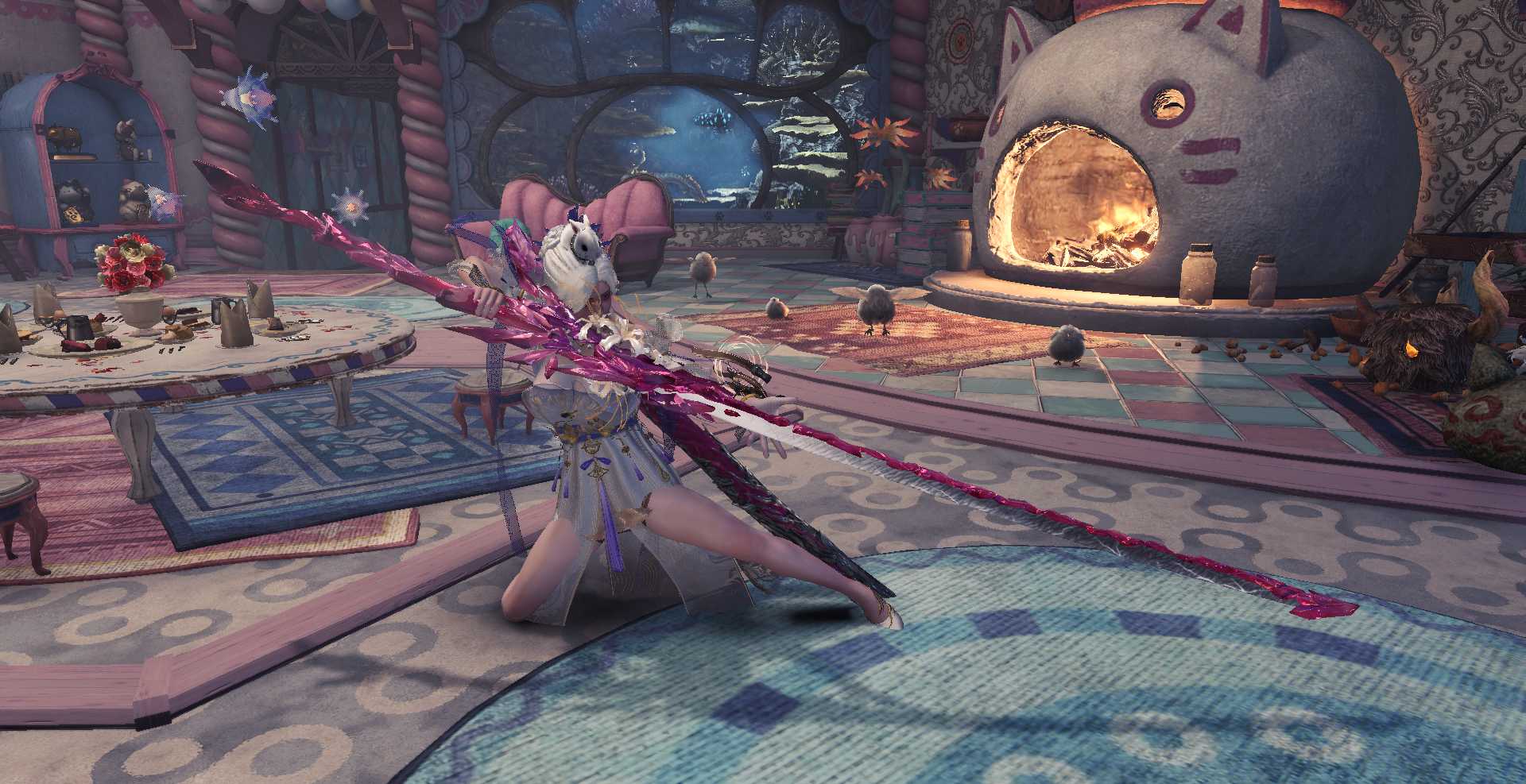 武器外观MOD展示：魂花晶&锦鲤化龙·落樱&锦鲤化龙·雅菊-太刀 - 怪物猎人世界 - 踩蘑菇社区