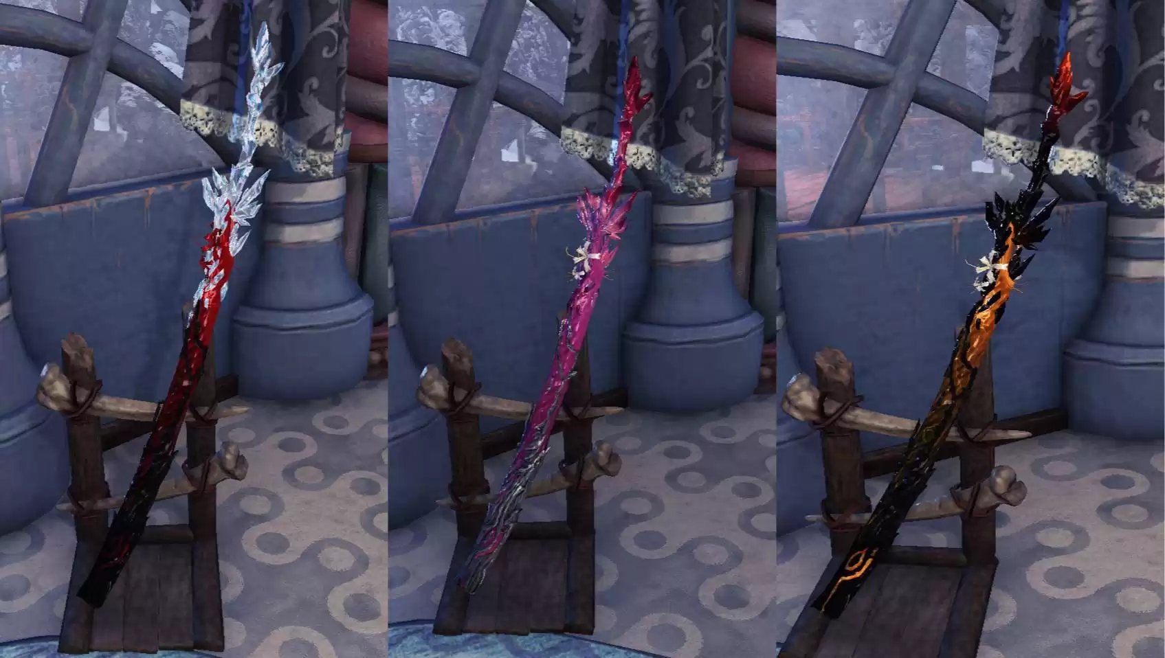 武器外观MOD展示：魂花晶&锦鲤化龙·落樱&锦鲤化龙·雅菊-太刀 - 怪物猎人世界 - 踩蘑菇社区