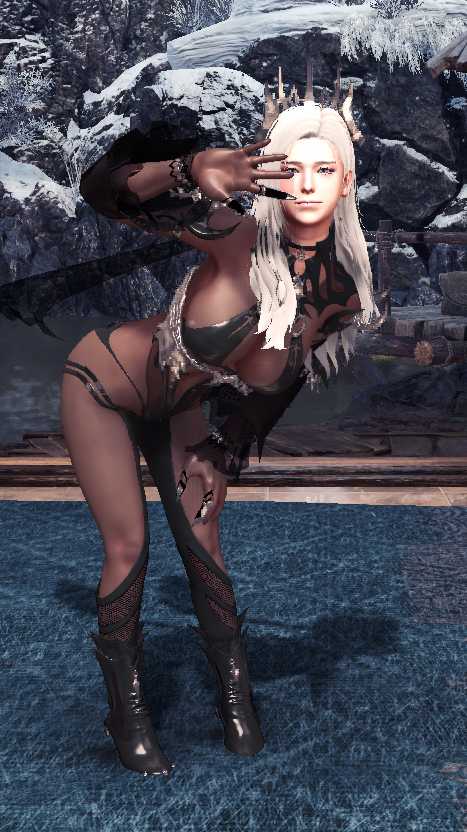 [MHWI-外观mod] 幽暗女王 双版本（连体黑丝） - 怪物猎人世界MOD - 踩蘑菇社区