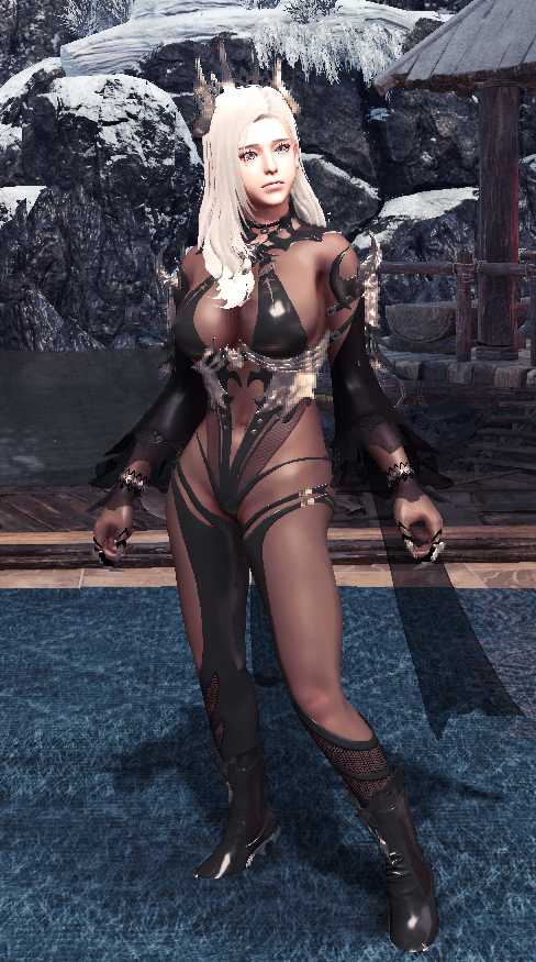 [MHWI-外观mod] 幽暗女王 双版本（连体黑丝） - 怪物猎人世界MOD - 踩蘑菇社区