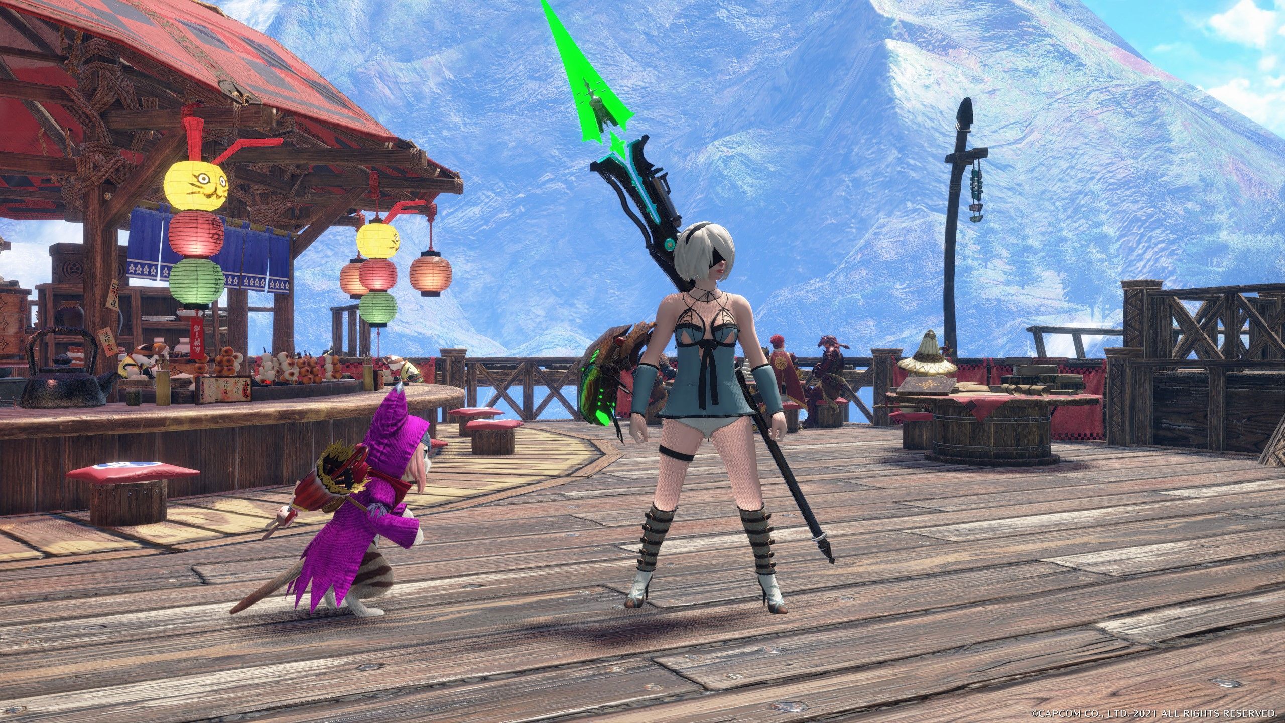 【曙光MOD】尼尔2BDLC衣服β+4O式战术虫棍、拳套双刀MOD - 怪物猎人崛起Mod - 踩蘑菇社区