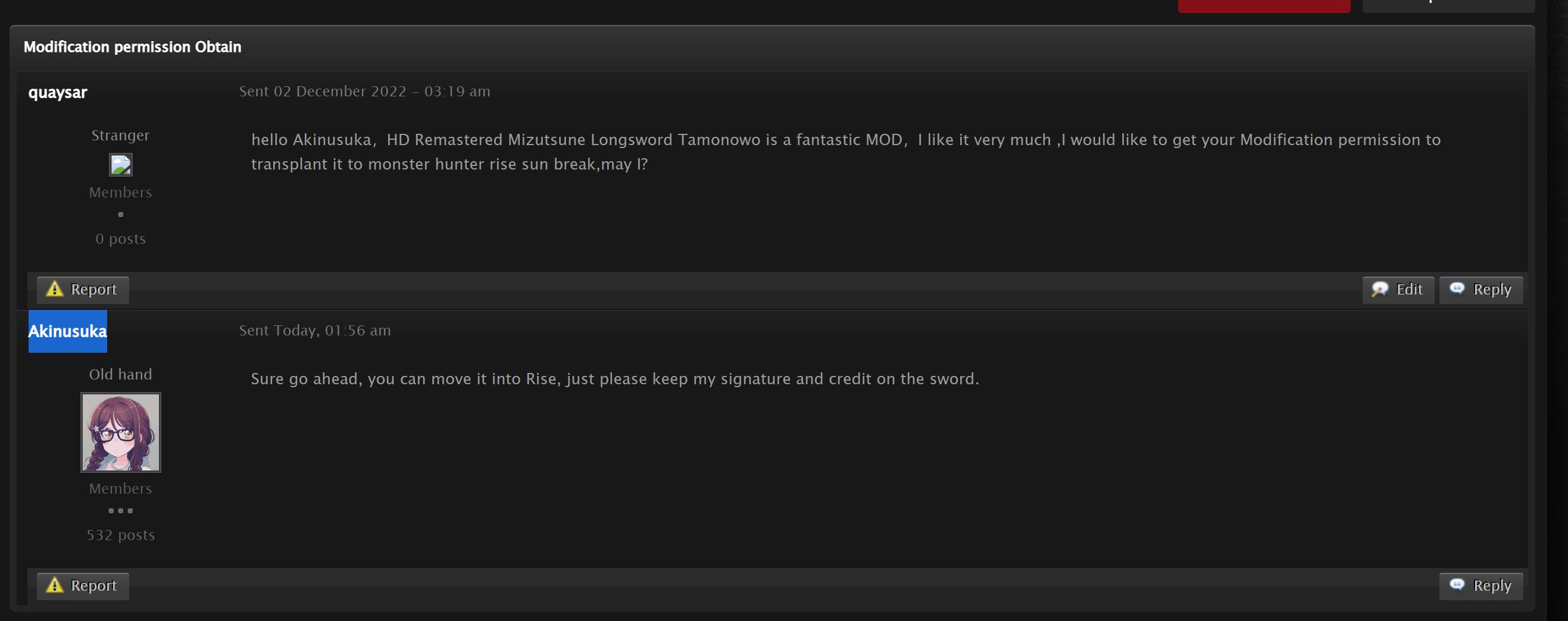 MHRS怪物猎人曙光MOD139：【武器外观】太刀 高模泡狐 适配16.0.2 - 怪物猎人崛起Mod - 踩蘑菇社区