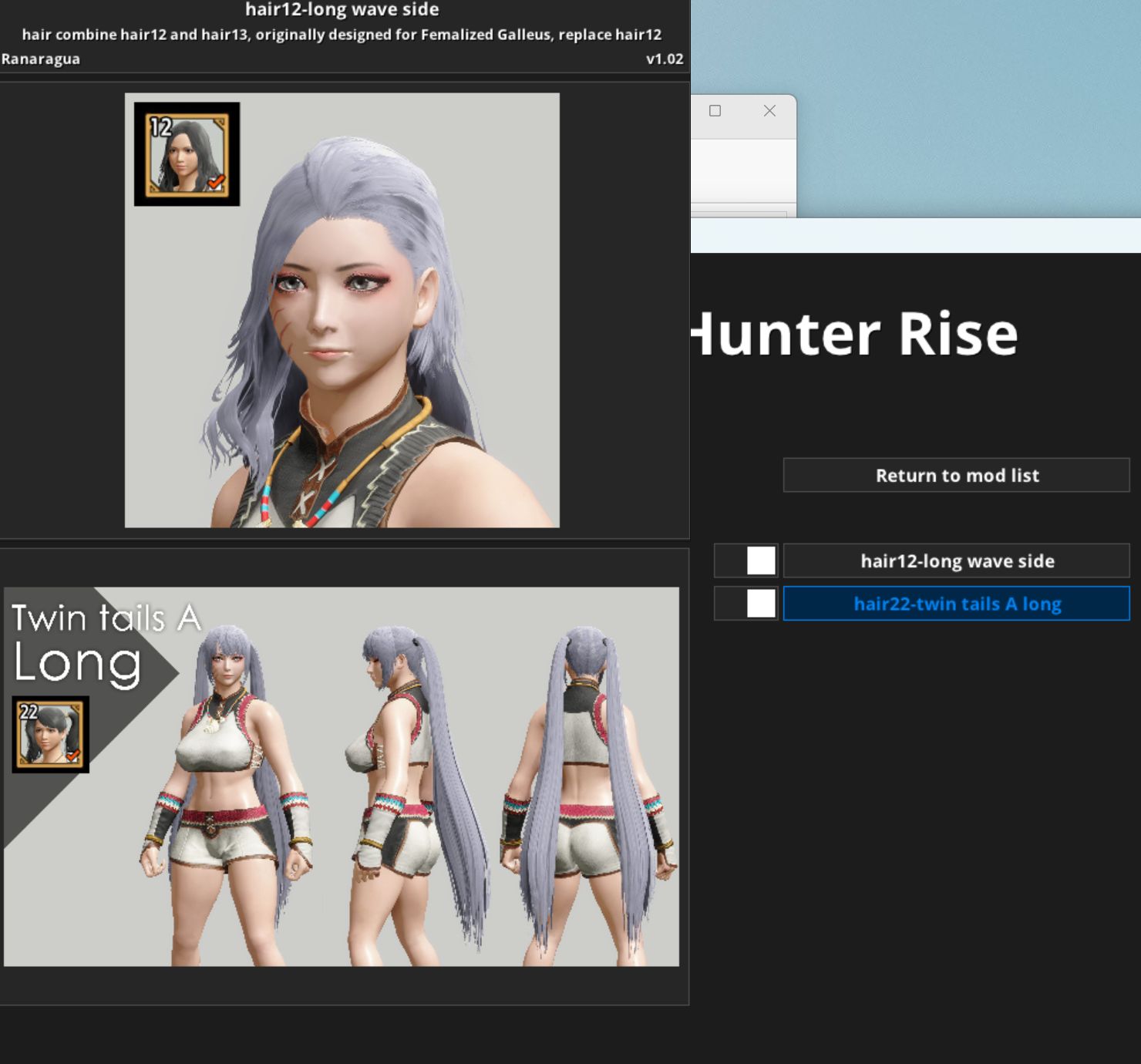 发型MOD两款 - 怪物猎人崛起Mod - 踩蘑菇社区