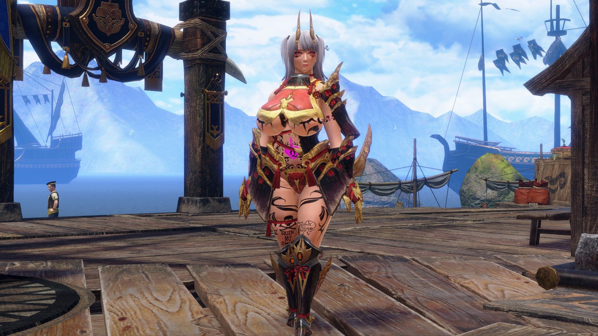 【纹身mod】Qos纹身 猫粮罐头身型版（U-HPN身型） - 怪物猎人崛起Mod - 踩蘑菇社区