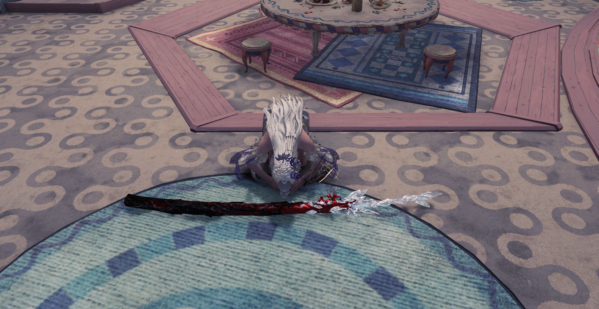 武器外观MOD展示：魂花晶&锦鲤化龙·落樱&锦鲤化龙·雅菊-太刀 - 怪物猎人世界 - 踩蘑菇社区