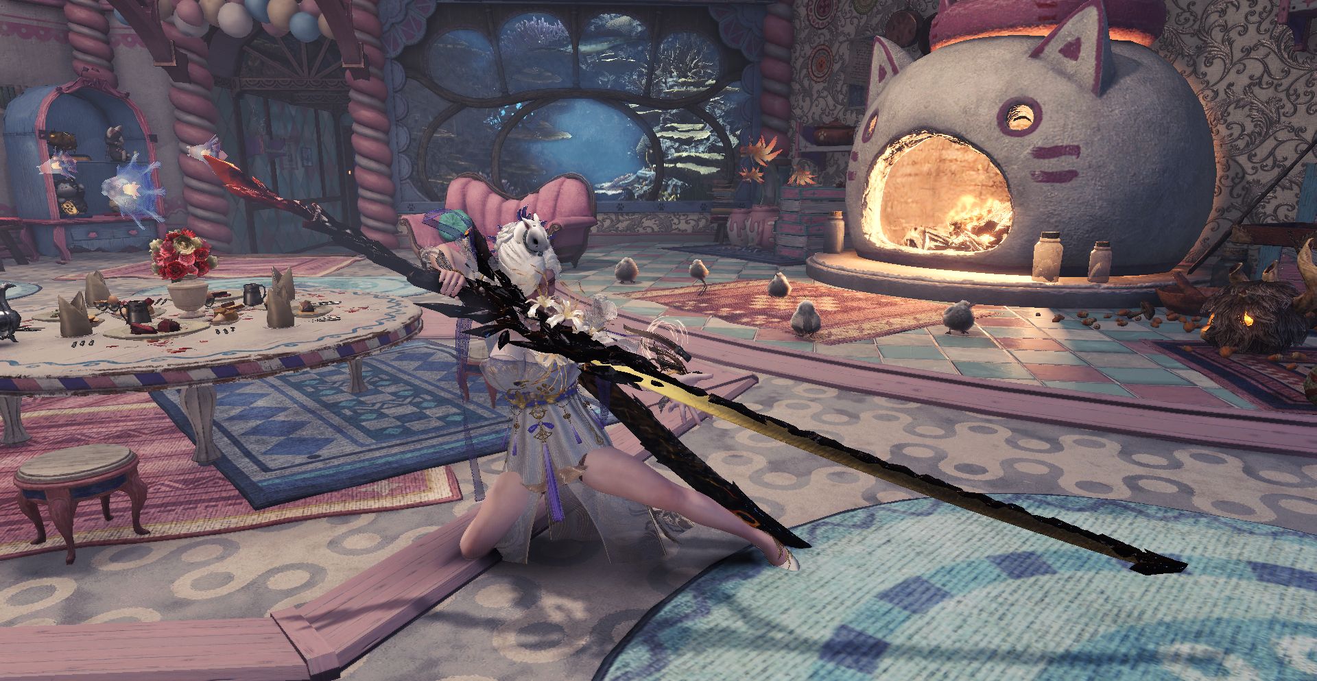 武器外观MOD展示：魂花晶&锦鲤化龙·落樱&锦鲤化龙·雅菊-太刀 - 怪物猎人世界 - 踩蘑菇社区